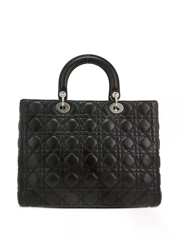 Dior Lady Leather Double-handle Tote Bag - Black
