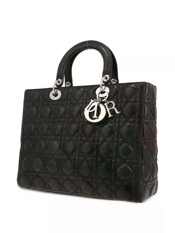 Dior Lady Leather Double-handle Tote Bag - Black