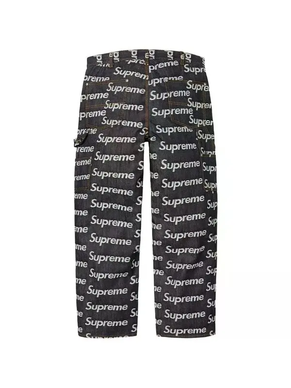Supreme Logo Jacquard Double Knee Jeans