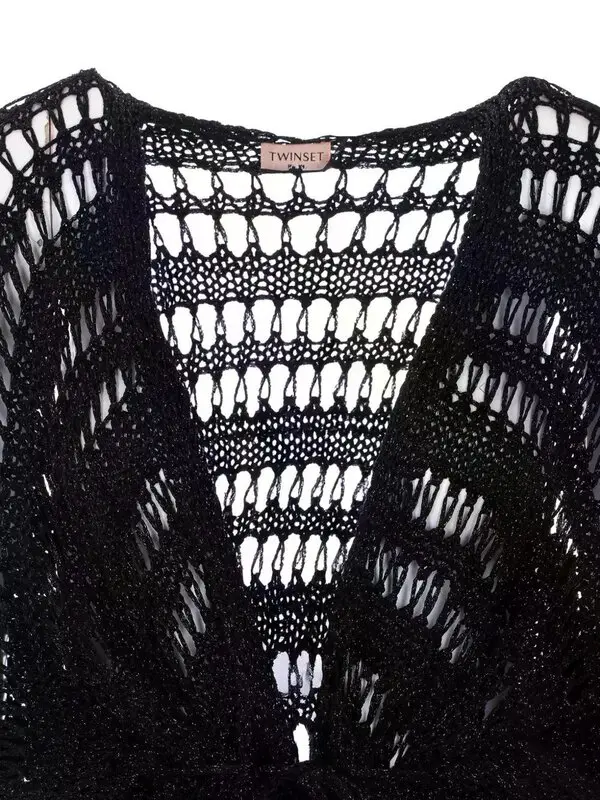 TWINSET Lurex Mesh Fringe Dress