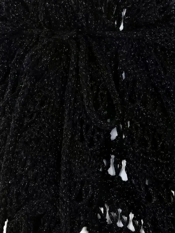 TWINSET Lurex Mesh Fringe Dress