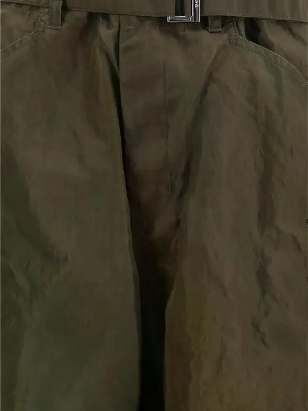 Sacai Cargo Pants With Belted Waist And Drawstring Hem - Green