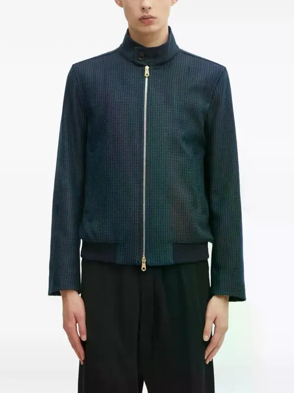 Paul Smith Houndstooth Zip Jacket - Blue