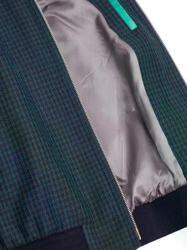 Paul Smith Houndstooth Zip Jacket - Blue
