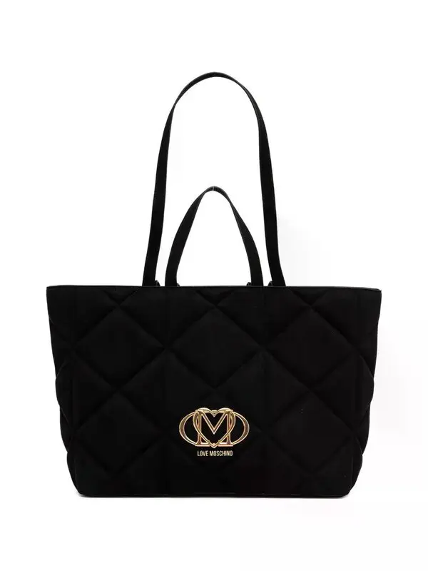 Moschino Quilted Logo Tote Bag - Black