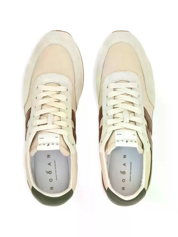 Hogan H699 Runner Sneakers With Logo Appliqu - Neutrals