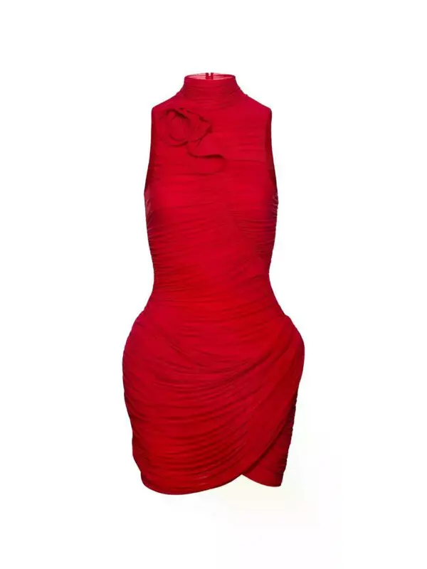 Magda Butrym Flower Draped Mini Dress - Red