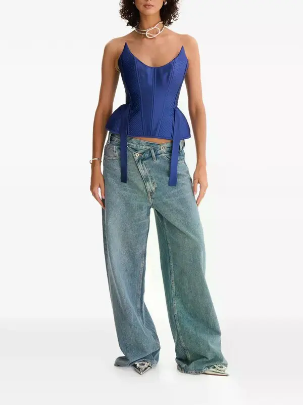 MOOS STUDIO Tie-fastening Top - Blue