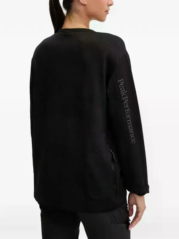 PEAK PERFORMANCE Textured Long-sleeve Sweatshirt - Black