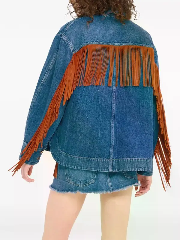 Alanui Fringed Denim Trucker Jacket