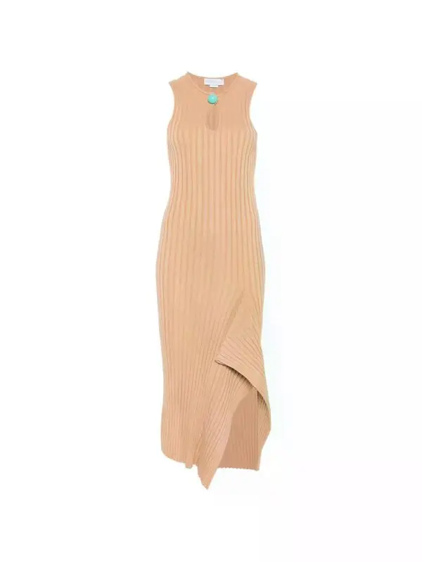 Stella McCartney Asymmetric Ribbed Vest - Neutrals