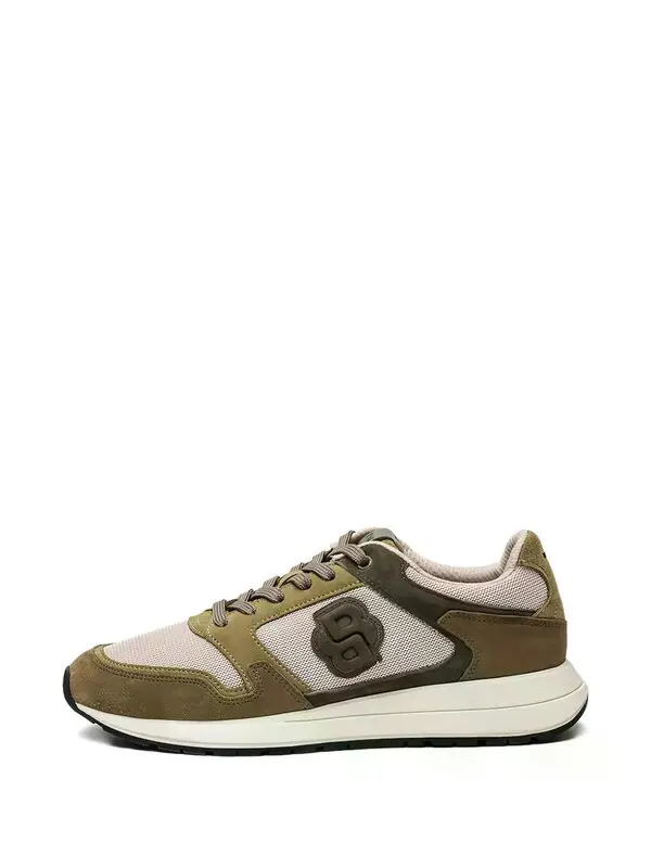 BOSS Double B Logo Suede And Mesh Sneakers - Neutrals