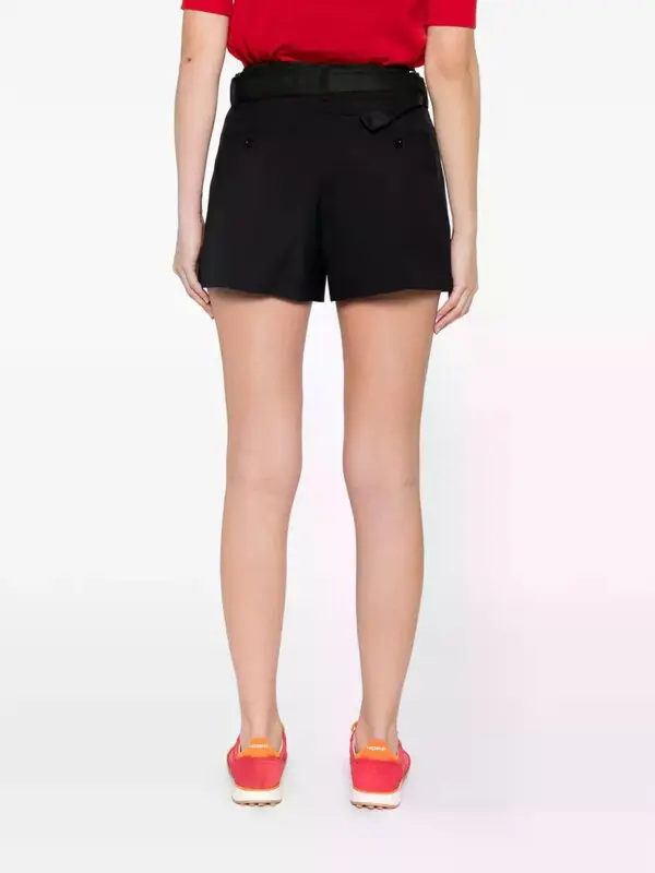 Sacai Belted High-waist Shorts - Black