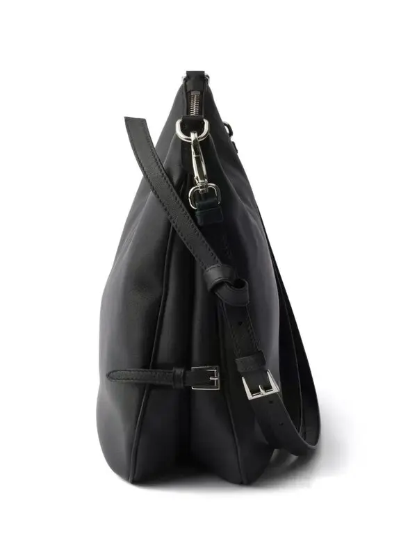 Prada Large Fold Leather Shoulder Bag - Black
