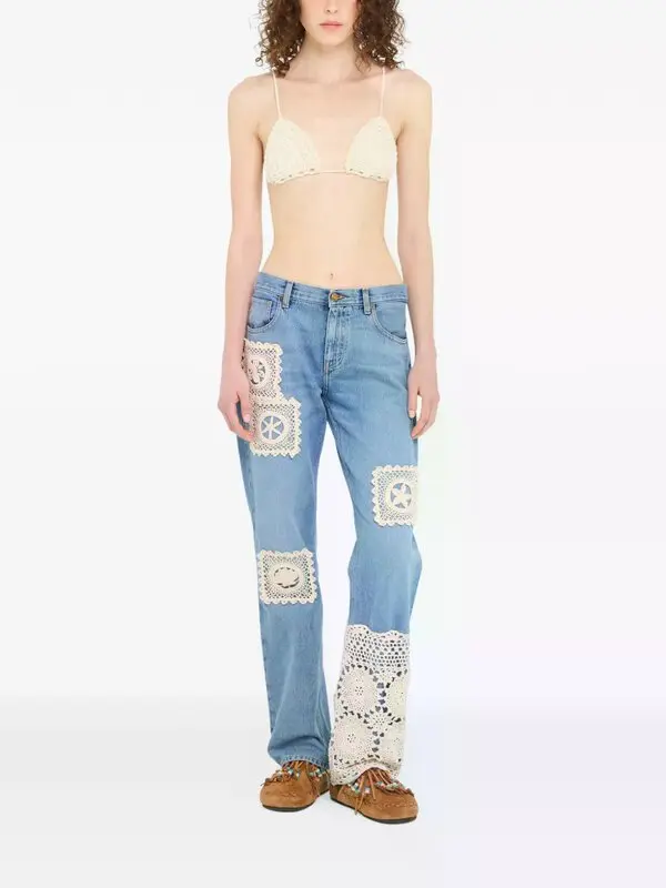 Alanui Jeans With Crochet Detailing