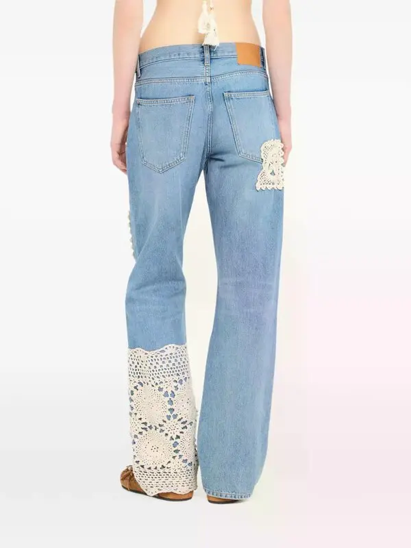 Alanui Jeans With Crochet Detailing