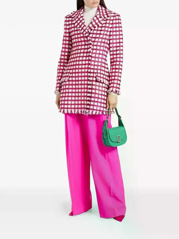 Oscar De La Renta Checked Tweed Mini Dress