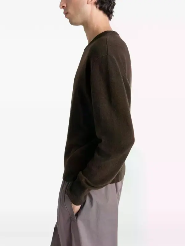 LEMAIRE Crew Neck Long Sleeve Sweater - Brown