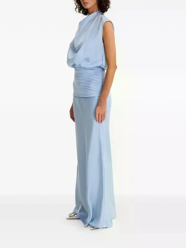 MOOS STUDIO One-shoulder Pleated Maxi Dress