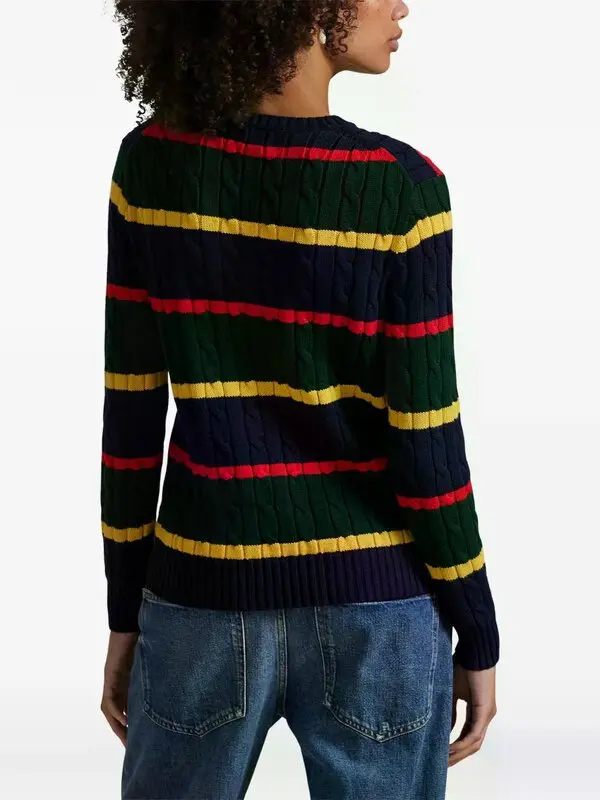 Polo Ralph Lauren Striped Cable-knit Crew Neck Sweater