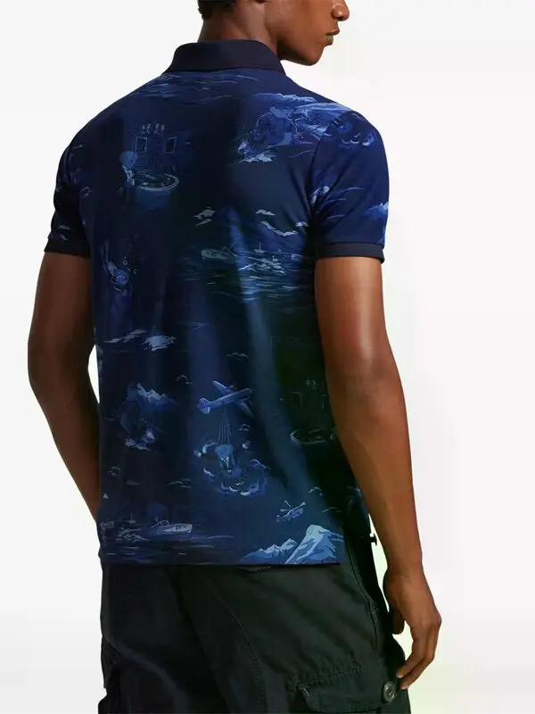 Polo Ralph Lauren Patterned Polo Shirt - Blue