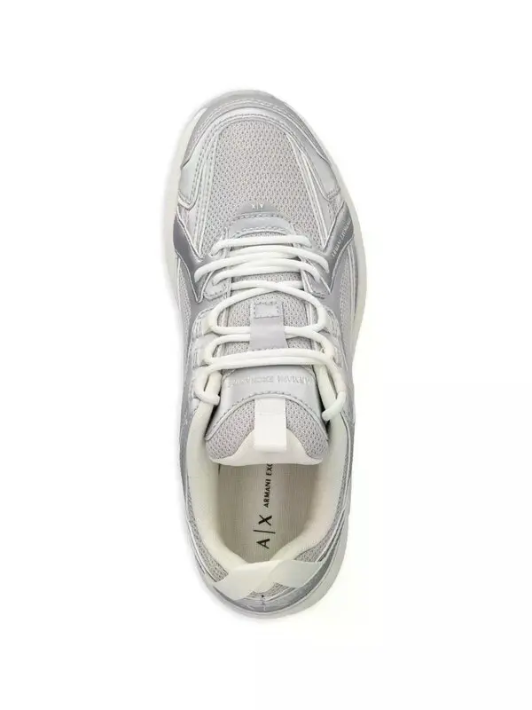 Armani Exchange Metallic Panelled Lace-up Trainers