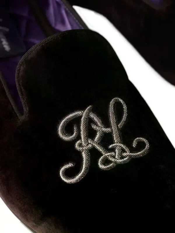 Ralph Lauren Purple Label Alonzo Embroidered Slippers