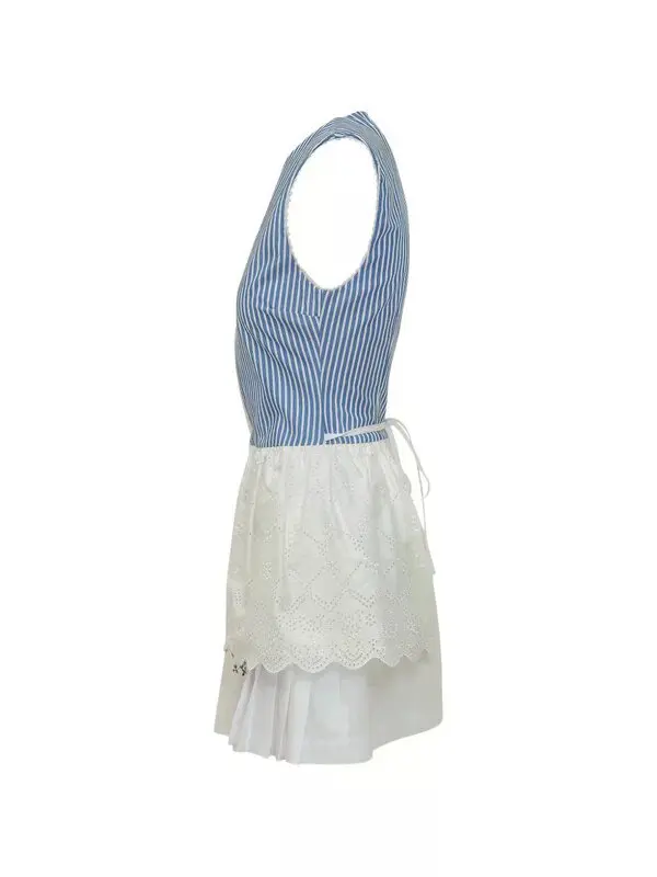 MSGM Striped Bodice Floral Skirt Dress