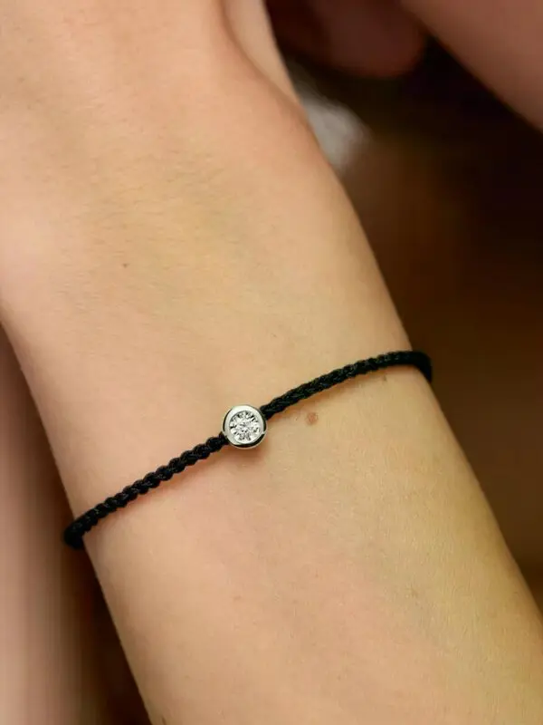 Monica Vinader Solitaire Diamond Cord Bracelet - Black