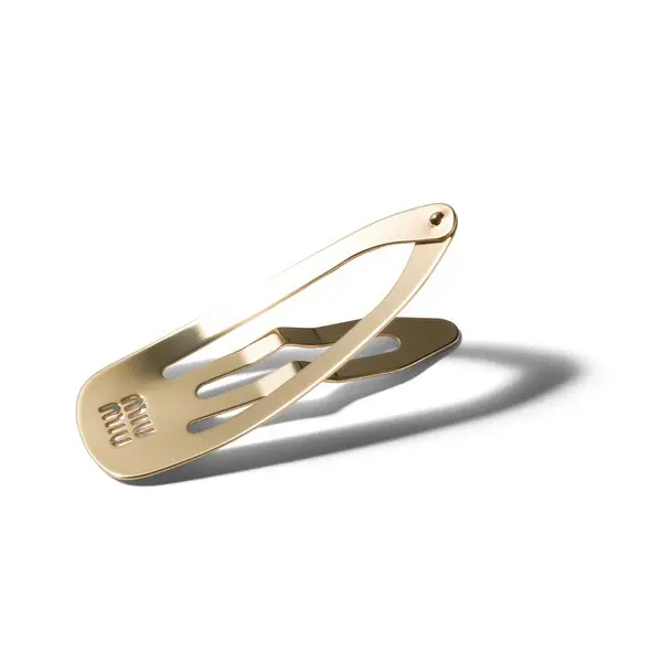 Miu Miu Set Of 2 Metal Hair Clips - Gold