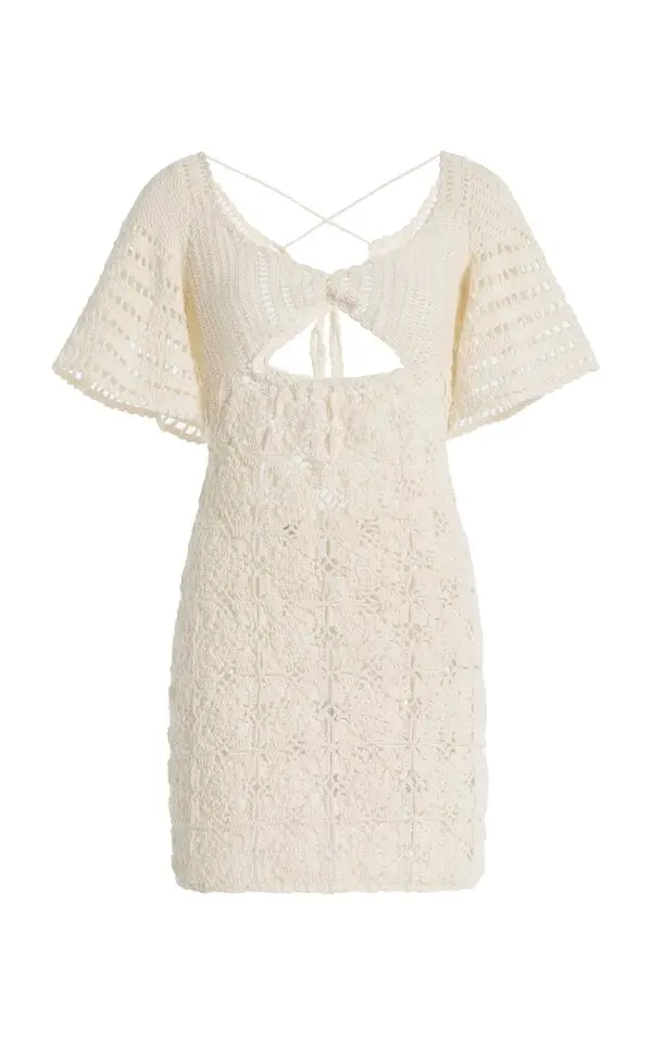 Akoia Swim Crocheted Cotton Mini Dress - White
