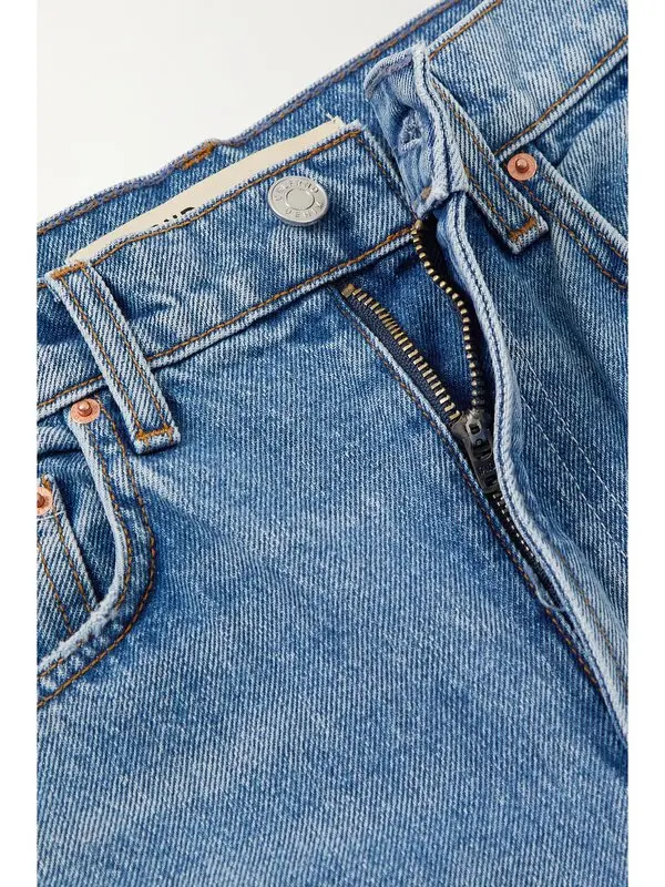 GRLFRND Sara Distressed High-rise Straight-leg Jeans