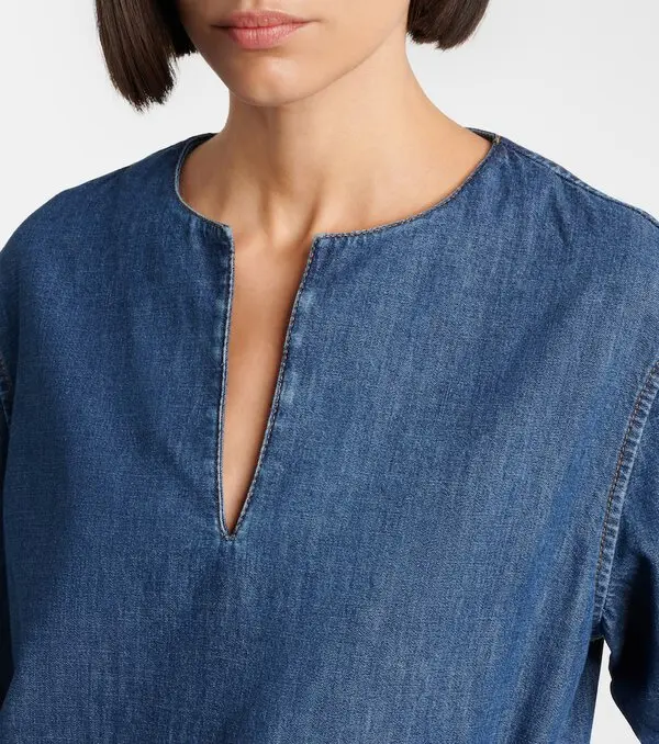Valentino Garavani V-gold Chambray Mini Dress - Blue