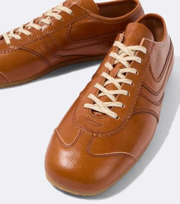 Dries Van Noten Leather Lace-up Sneakers - Brown