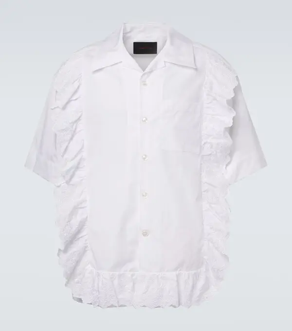 Simone Rocha Ruffled Cotton Poplin Shirt