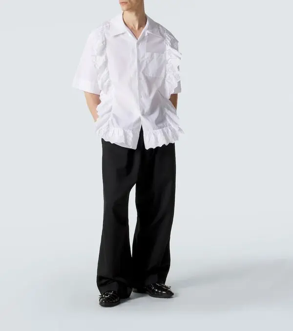 Simone Rocha Ruffled Cotton Poplin Shirt