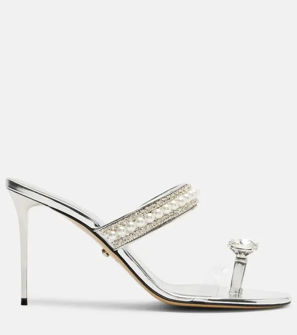 Mach & Mach Diamond Of Elizabeth 95 Leather Mules