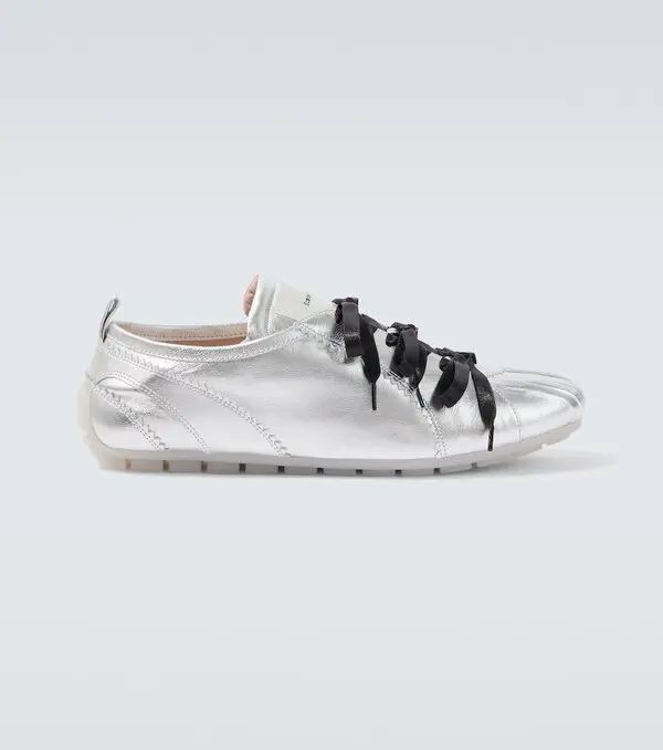 Simone Rocha Ballerina Grip Metallic Leather Lace-up Sneakers