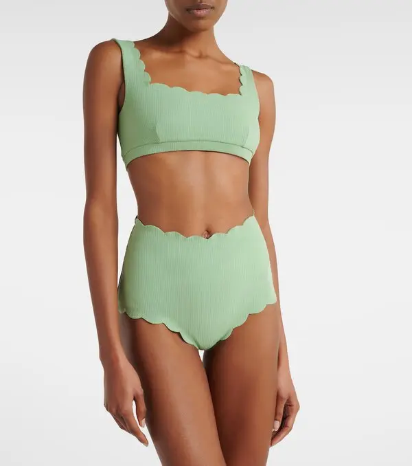 Marysia Palm Springs Scalloped Bikini Top - Green