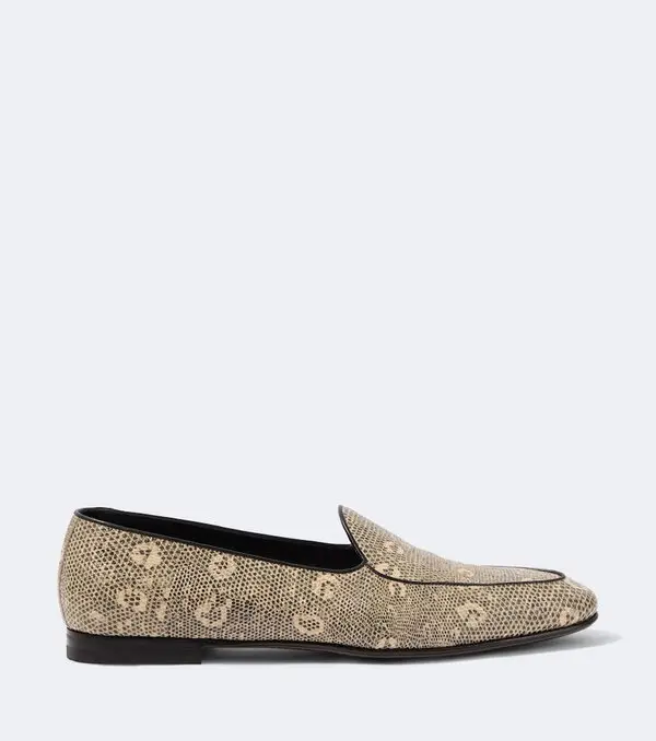 Manolo Blahnik Modena Snake-effect Leather Loafers