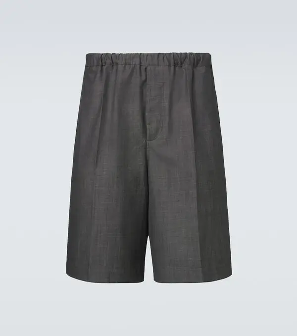 Plan C Melange Wool Shorts