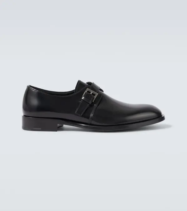 Prada Leather Monk Strap Shoes