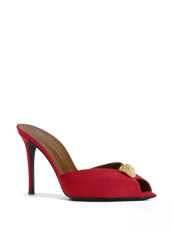 GIUSEPPE ZANOTTI Intriigo Cocktail 90 Geometric Brooches Sandals - Red