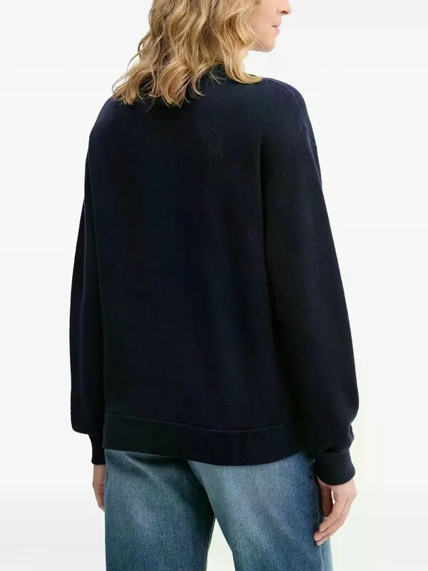 Lacoste Crew Neck Logo Sweater - Blue