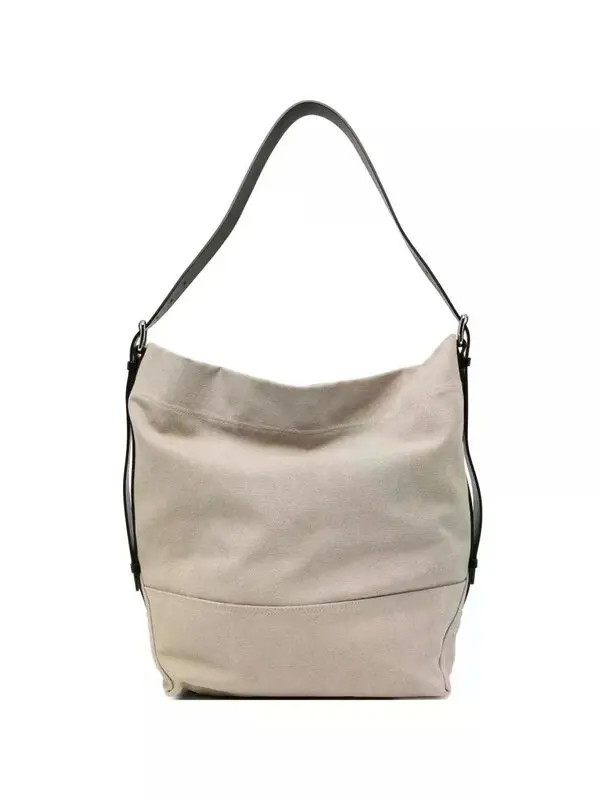 LEMAIRE Belted Shoulder Bag In Cotton Canvas - Neutrals