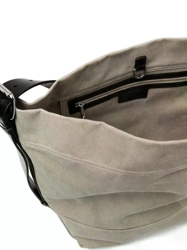 LEMAIRE Belted Shoulder Bag In Cotton Canvas - Neutrals
