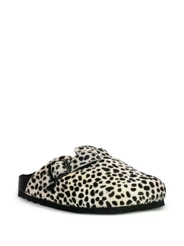 DR. SCHOLL'S SHOES Dalmatian Print Buckle Mules - Neutrals