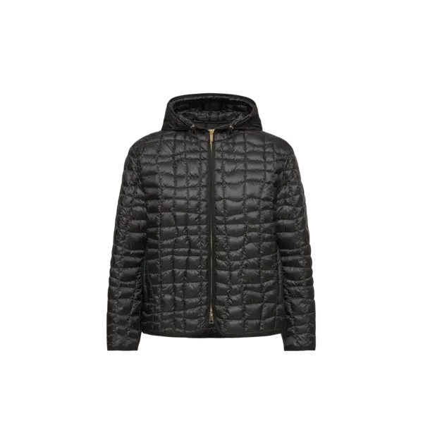 Moncler Eglantier Hooded Geometric-quilted Short Down Jacket - Black