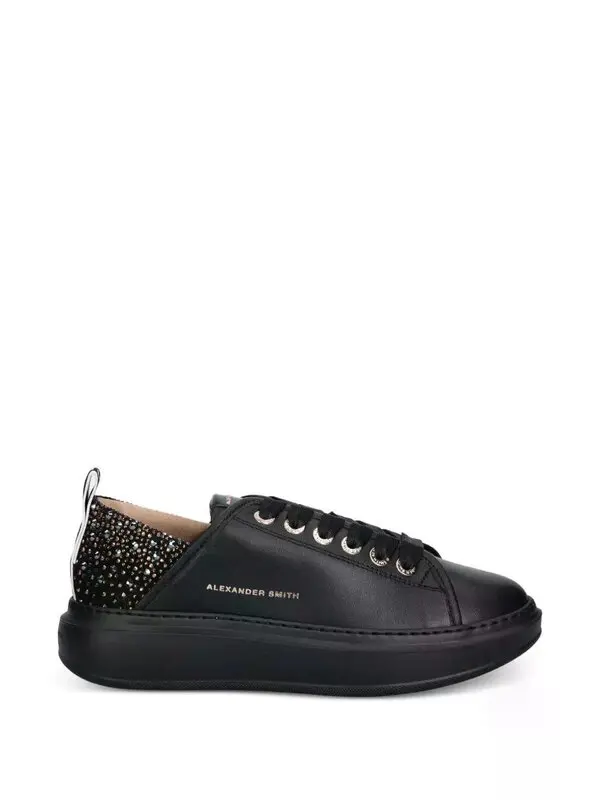 ALEXANDER SMITH Wembley Embellished Lace-up Sneakers - Black
