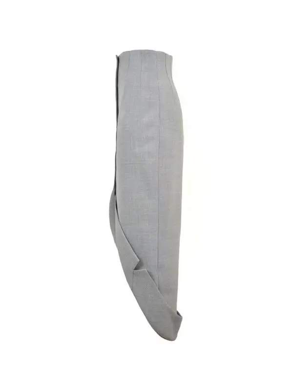 A.W.A.K.E. Mode Tailored Skirt With Button Detail - Grey